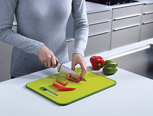 Joseph Joseph Slice & Sharpen Cutting Board with Integrated Knife Sharpener, Large, Black