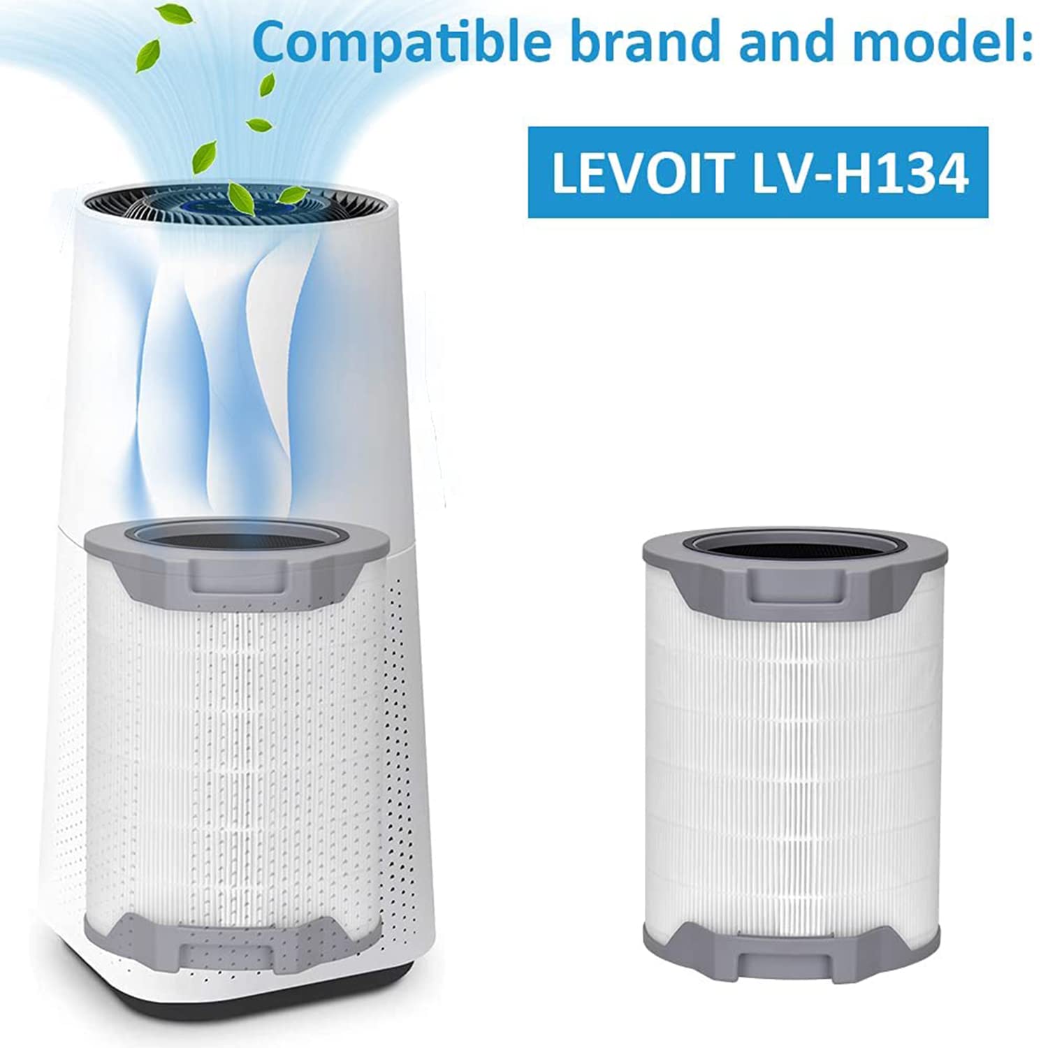 Lv-h134 replacement filter, Filter Activated Carbon Filter, Compatible with LEVOIT H134-RF, 3-in-1 True Filters LV-H134-RF, 1 Pack