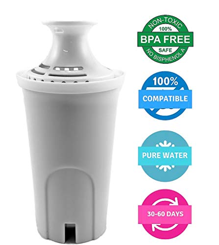 NRP 6-pack Water Jug Activated Charcoal Filter Replacement for BRITA Classic 35557, OB03, 107007 pitcher & dispenser | 40-gallons per filter