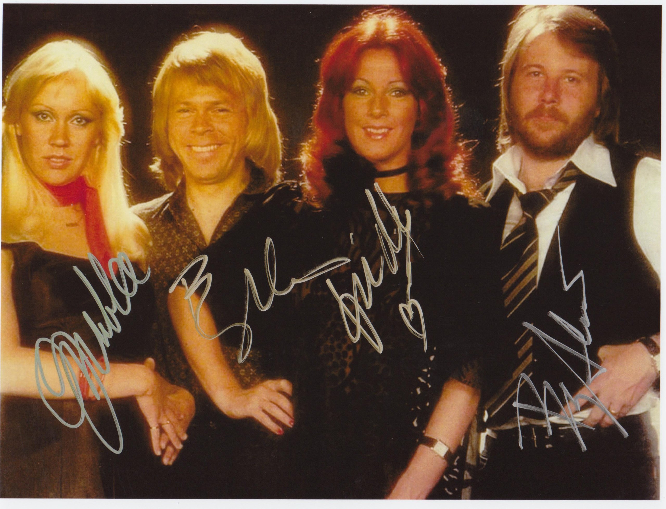Kirkland Signature Abba 8 X 10 Photo Autograph on Glossy Photo Paper