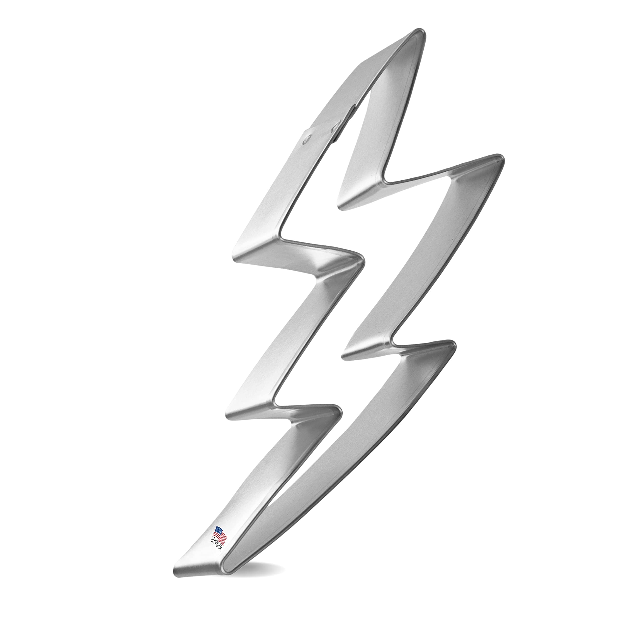 Lightning Bolt Cookie Cutter 5.5 Inch - Made in the USA β Foose Store Cookie Cutters Tin Plated Steel Lightning Bolt Cookie Mold