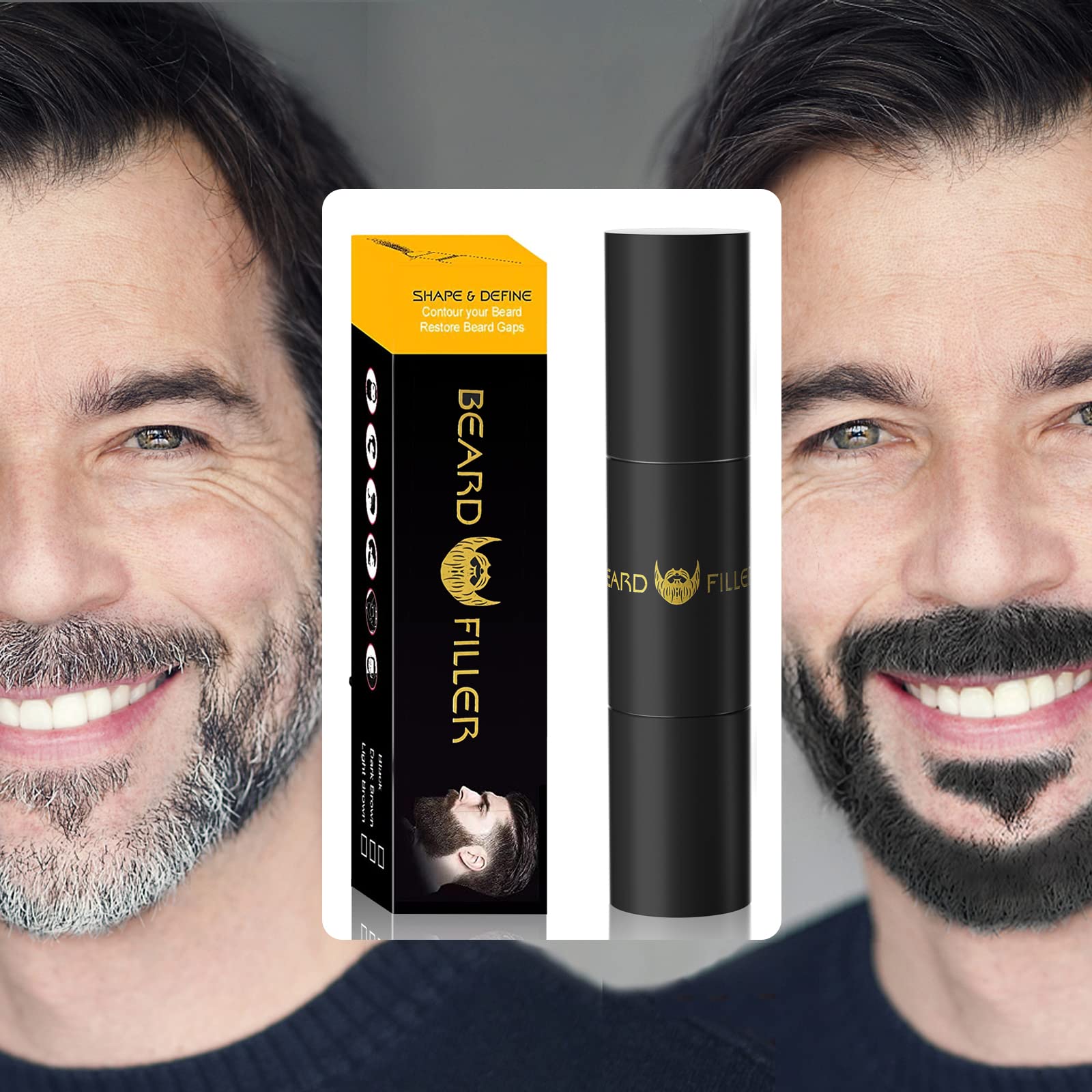MISICH Beard Filler Stick Beard Pen Cover Salt Beard To Black Beard Pencil Filler For Men Filling Beard Gap Stick