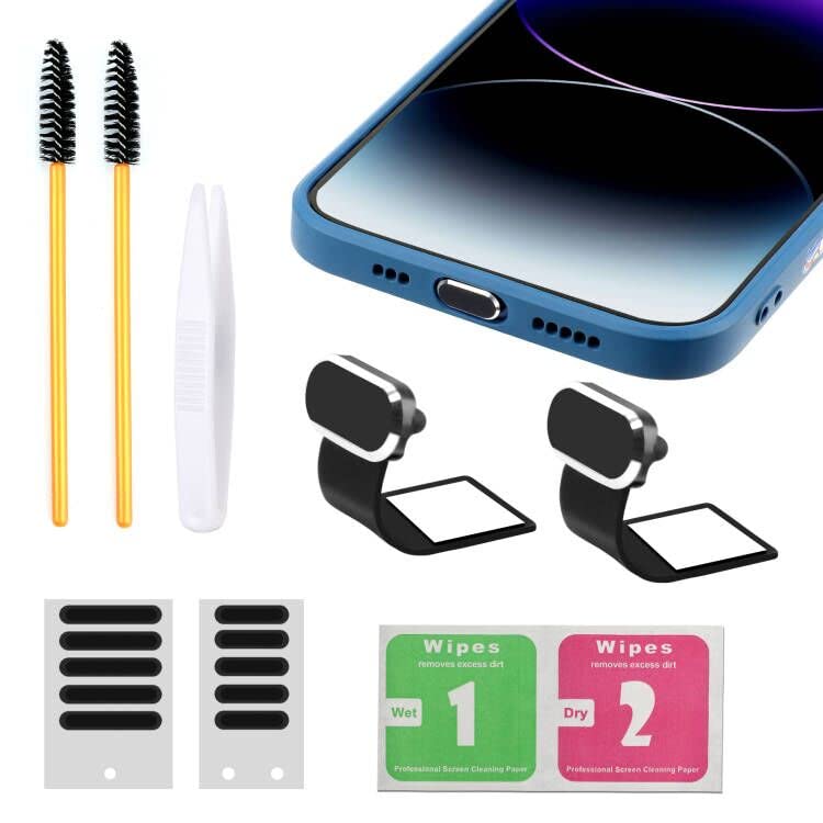 OOTSR iPhone Anti-Lost Dust Plugs for iPhone Lightning Port Protects Charging Port Dust Cover,iPhone Speaker Dustproof Stickers Protector, Mesh Speaker Anti Dust Adhesive Cover sets