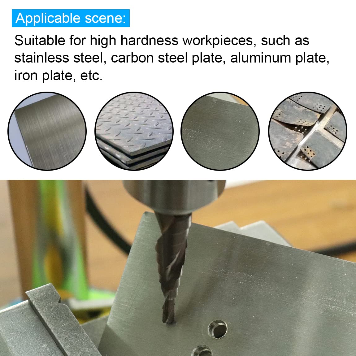 LWCUSNJ Cobalt Step Drill Bit, M35 5% HSS Co, Spiral Flutes and 1/4 Inch Hex Shank, Unibit Step Bit for Hole Drilling in Metal, Copper, Aluminum, Wood, Plastic (4-12mm,1pc)