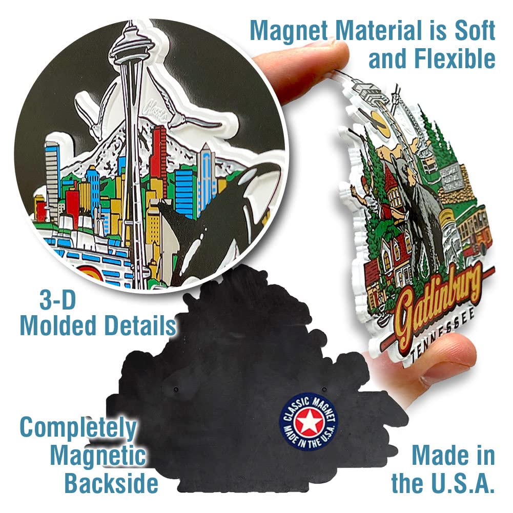 Los Angeles City Magnet by Classic Magnets, Collectible Souvenirs Made in The USA, 4.1" x 3.2"