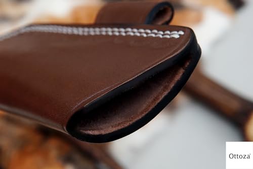 Ottoza Handmade Leather Knife Sheath SIDE DRAW Knife Sheath - Bushcraft Knife Sheath - Hunting Knife Sheath - Survival Knife Sheath - Vertical Knife Sheath Dark Brown TOP GRAIN LEATHER No:206