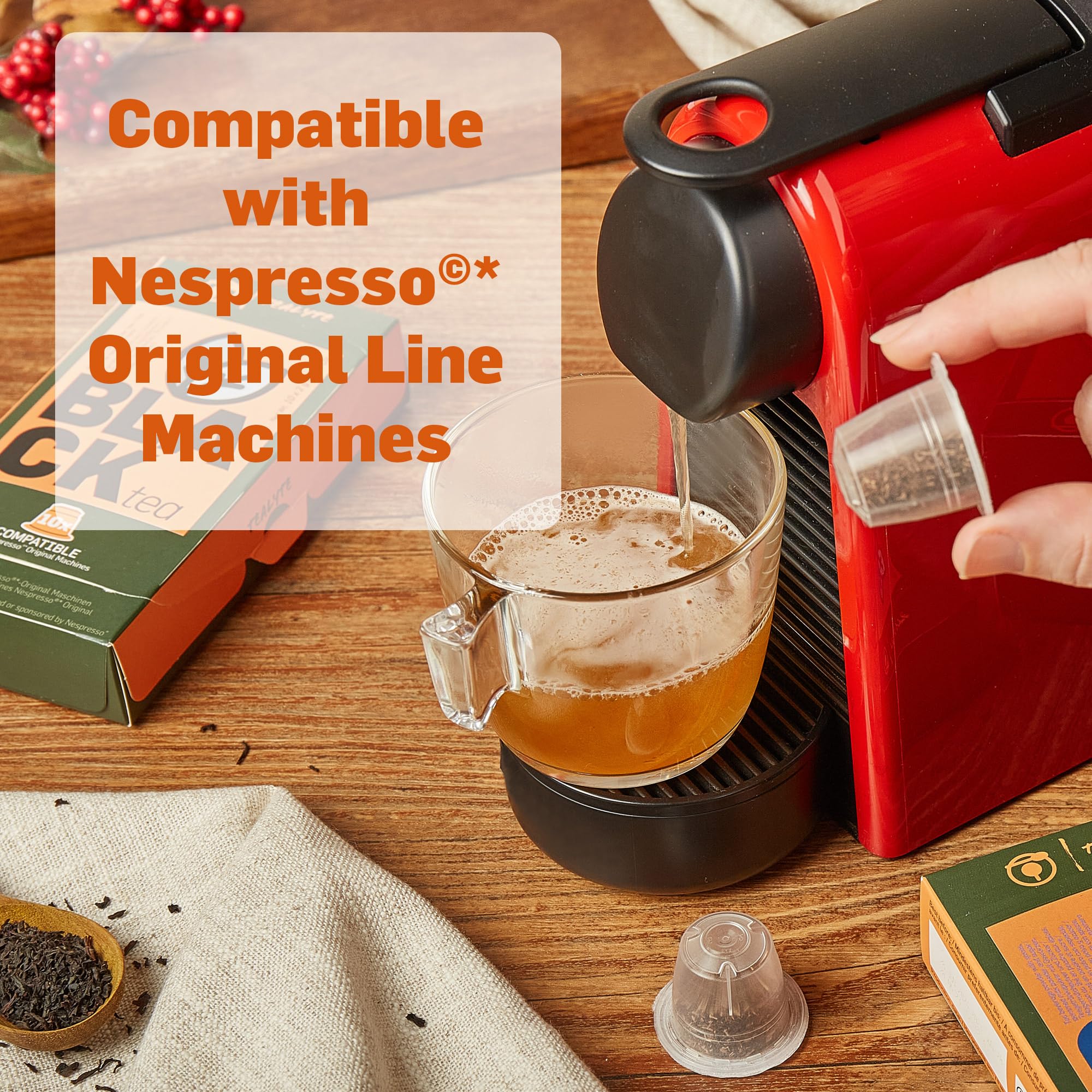 TEALYTE 50 Chai Tea Pods - I Nespresso compatible Chai Tea Latte Pods I For Original Line Nespresso Machines I 5 packs