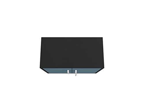 Manhattan Comfort Eiffel 2-Piece Storage Garage Set in Matte Black and Aqua Blue