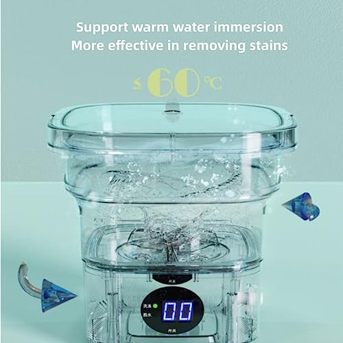 Folding Washing Machine,6L Portable Washing Machine,Mini Washing Machine with 3 Modes Deep Cleaning for Underwear, Baby Clothes, or Items, Foldable Machine Apartments, Camping, Travel (Blue)