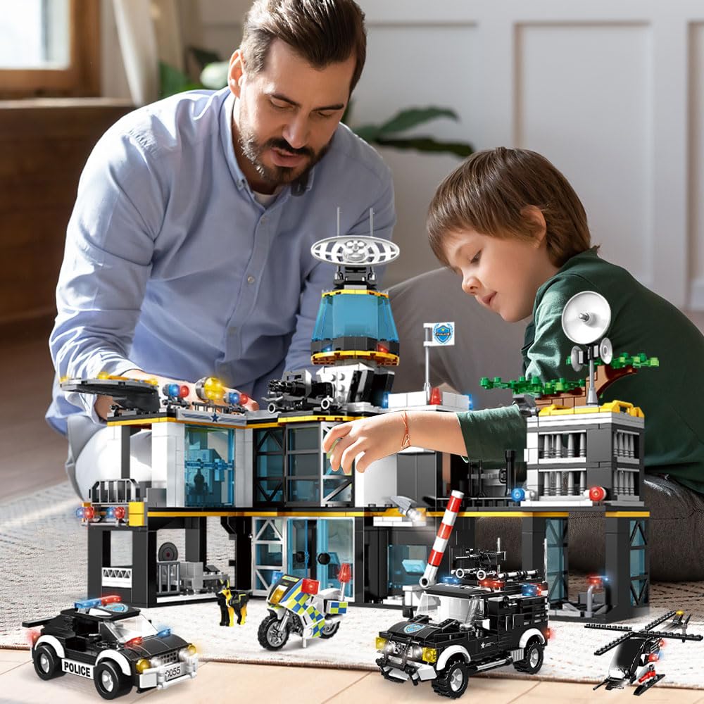 Loz Silan City Police Station Building Kit Island Prison Architecture Building Blocks