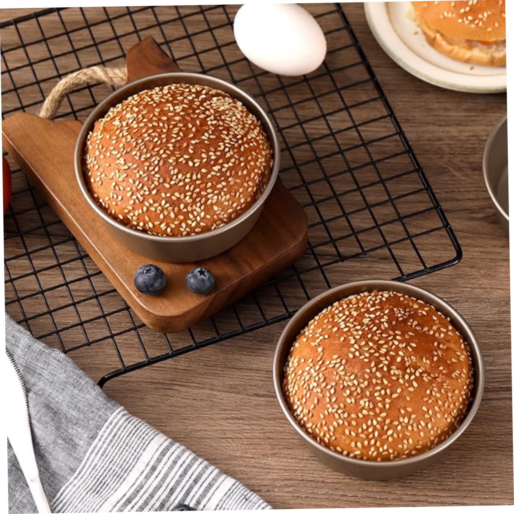 Ramekins for Air Fryer 2PCS 4'' Air Fryer Egg Moulds Non Stick Air Fryer Egg Poacher Mini Cake Tin for Baking Muffin,Sandwiches,Breakfast Kitchen Cooking Tool