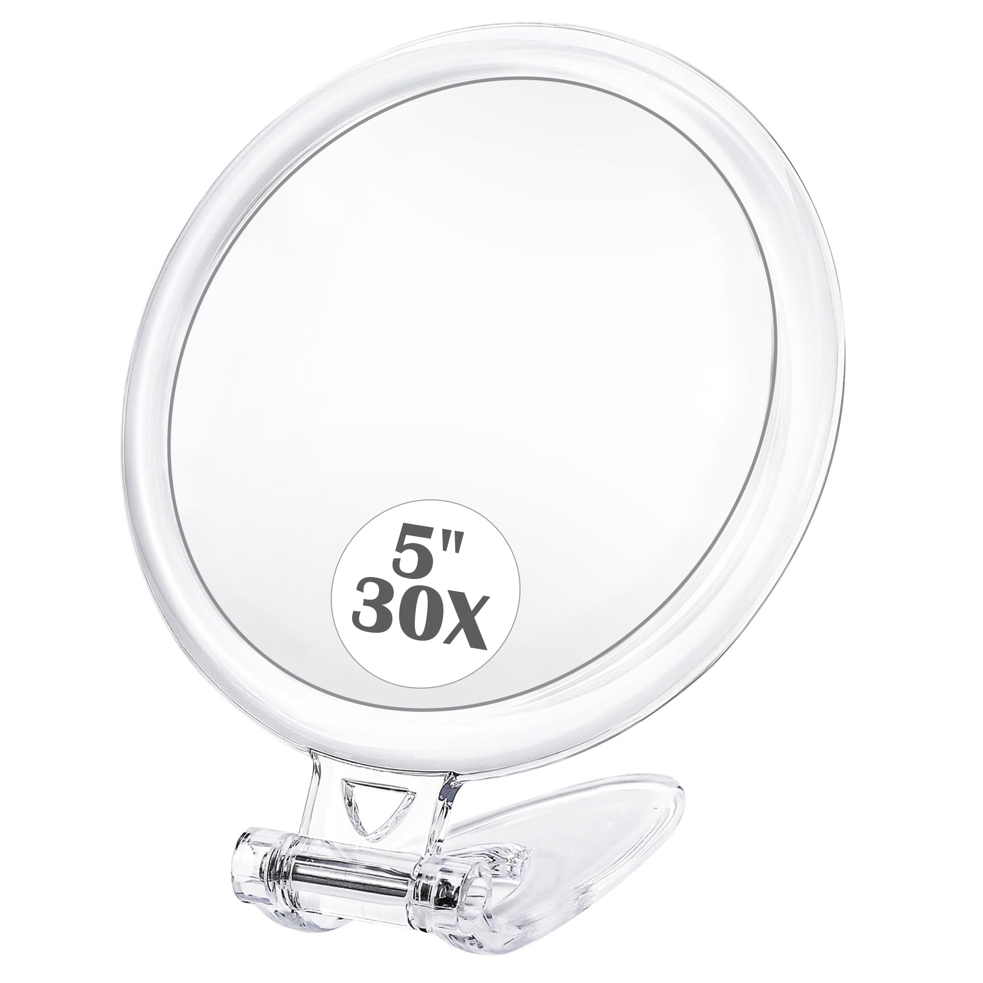 MIYADIVA Magnifying Mirror,30X Hand Mirror with Handle,Travel Magnifying Mirror with Double-Sided 1X/30X Magnification,6 in Handheld Magnifying Mirror,Foldable Makeup Mirrors as a Gift for Parents
