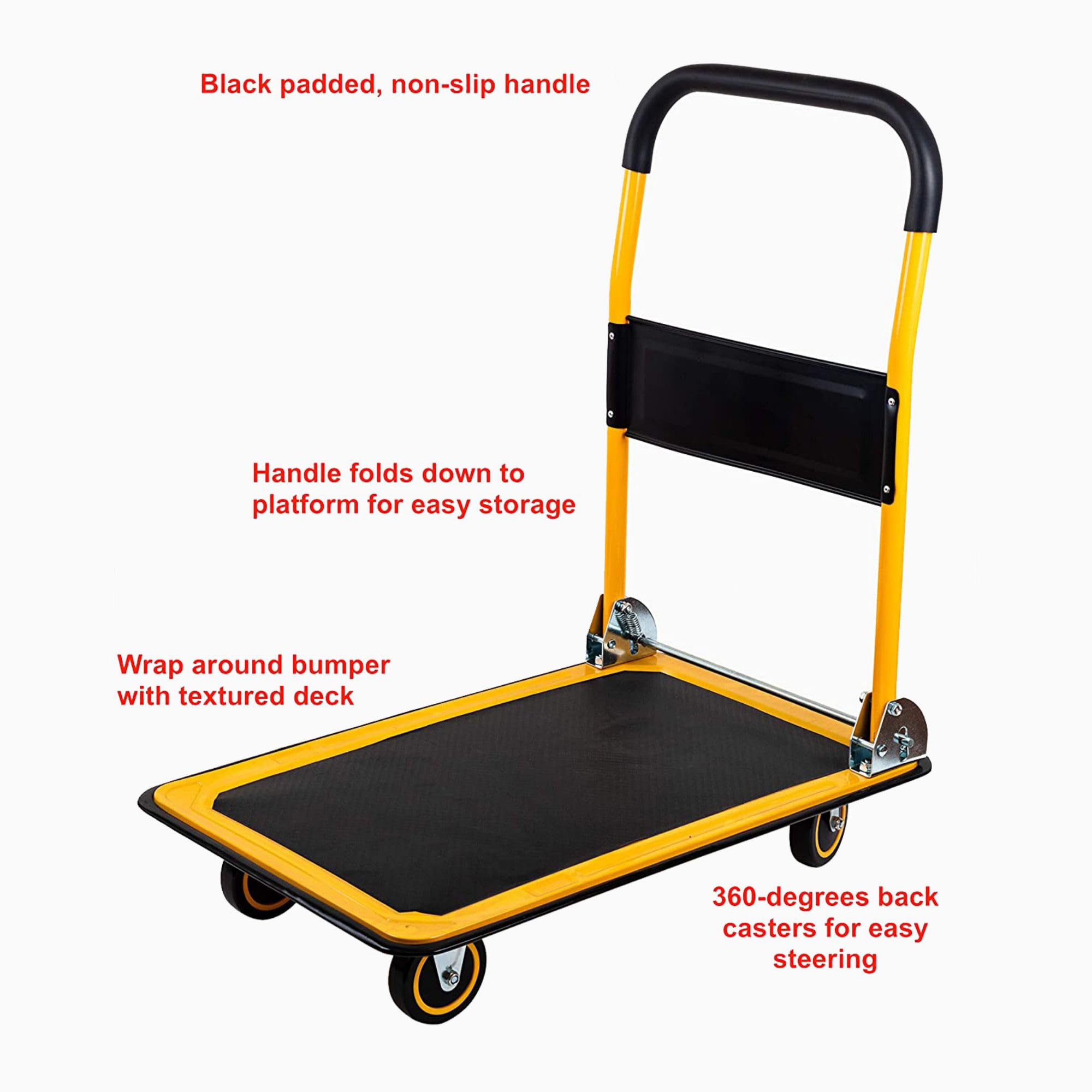 Moving Platform Hand Truck, Foldable for Easy Storage and 360 Degree Swivel Wheels with 330lb Weight Capacity Push Cart Dolly for Home Stores