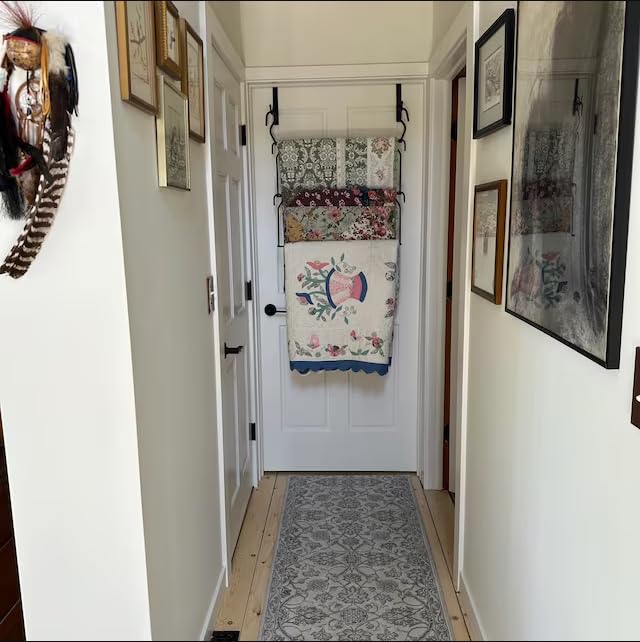 Over door hanger for quilts, bedding, fabrics, & more!