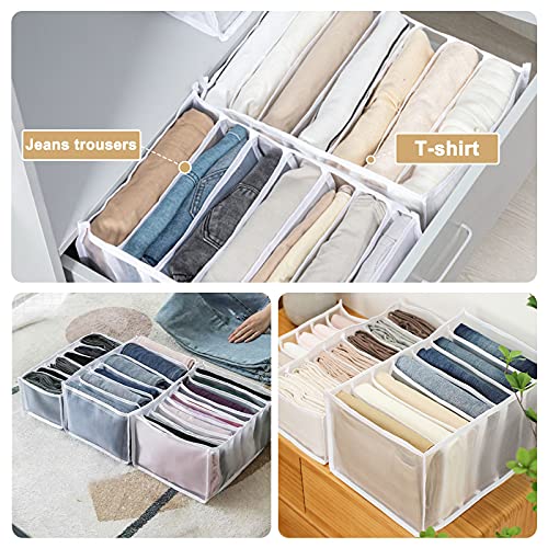 Owill-home Wardrobe Clothes Organizer(5PCS)- Foldable Storage Drawer Divider Boxes for Clothes Portable Closet Organizers Washable Storage Containers for Underwear, Leggings, Skirts, T-shirts, Socks