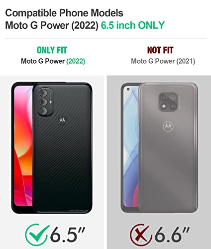 Poetic Guardian Case for Motorola Moto G Power 2022, [20FT Mil-Grade Drop Tested], Full-Body Hybrid Shockproof Bumper Cover with Built-in Screen Protector, Black/Clear