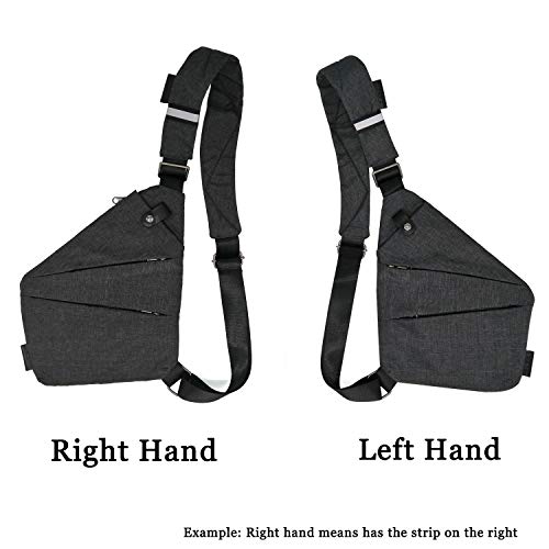 TOLOG Sling Bag Fashion Digital Silm Shoulder Bag Men Multi-functional Crossbody Backpack Anti-theft Gun Chest Bag (Right Hand)