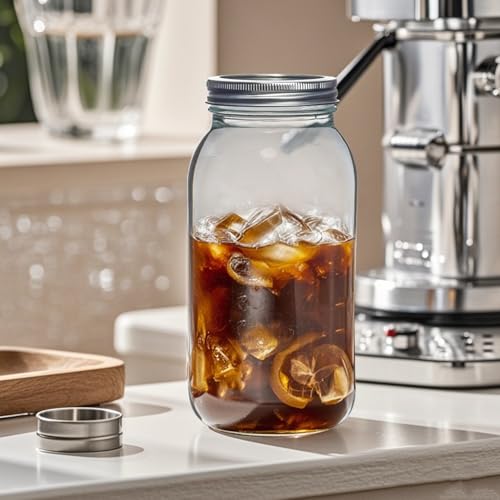 Ltzmcmy 64 oz Mason Jars Wide Mouth,3 Pack Large Half Gallon Mason Jar with Airtight Lids,Air Tight Glass Pickling Jars for Canning,Fermenting,Food Storage