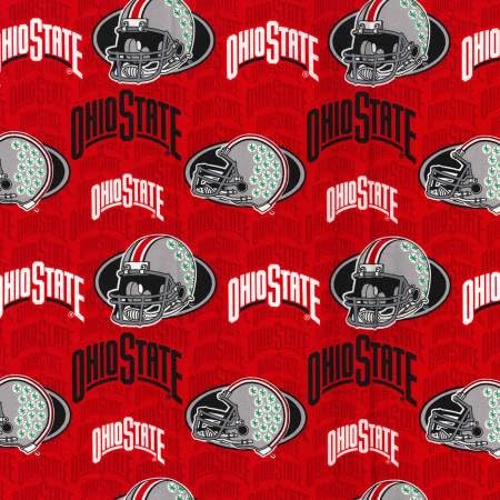 Ohio State Cotton Fabric by The Yard, 42 Inches, Scarlet