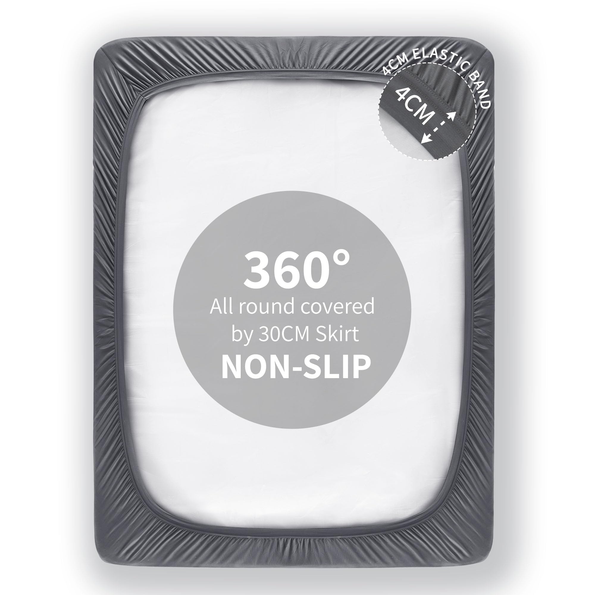 SONIVE Waterproof Mattress Pad - Quilted Fitted Mattress Topper, Soft and Breathable Mattress Protector, Fluffy Pillow Top Mattress Cover(Grey, Queen)