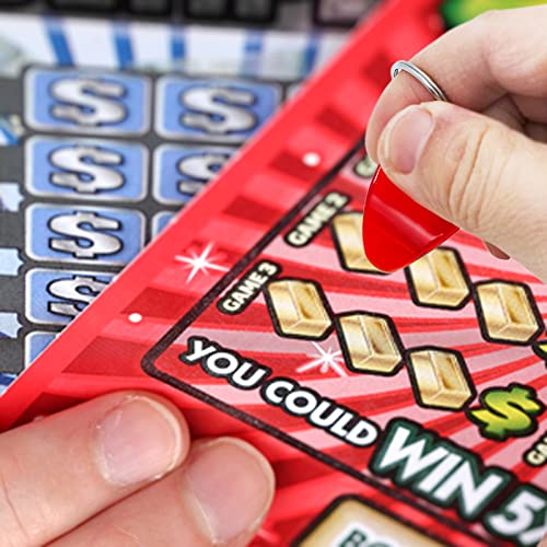 Nwsrayu Lottery Scratcher Tool Keychain, Transparent Color Waterdrop Shape Scratch off tool for lottery tickets, Labels, Films, Lotto Cards, Plastic Scraper Tools,Lucky Gambler Gift (Red)