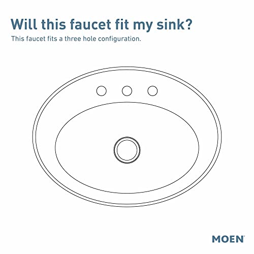 Moen Gibson Matte Black Two-Handle Centerset High Arc Modern Bathroom Faucet with Drain Assembly, Contemporary Black Sink Faucet for 3-Hole Countertops, 6150BL
