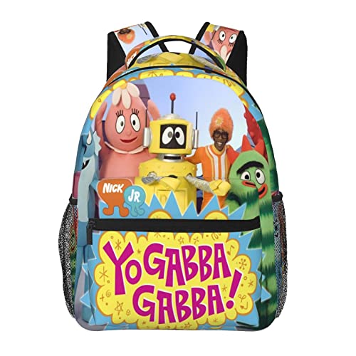 Pobecan Yo Gabba Anime Gabba! Backpack Funny Laptop Back Pack Book Bag Hiking Outgoing Daypack For Women Mens