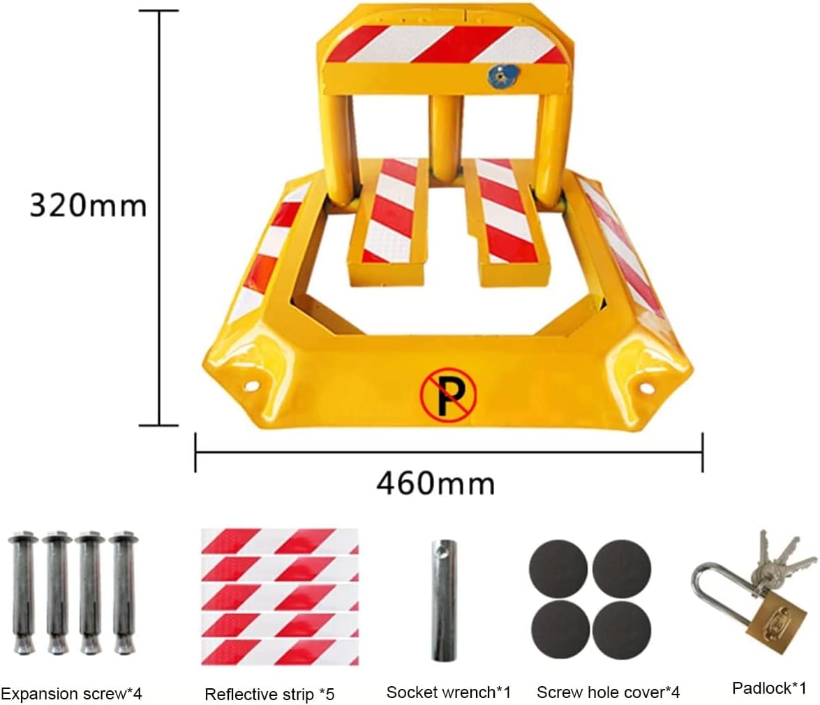 OUSIKA Parking Post, Parking Barrier, for Parking Lot Parking Blocker, Parking Space Lock,Parking Space Lock, Parking Pile Parking Space Lock Parking