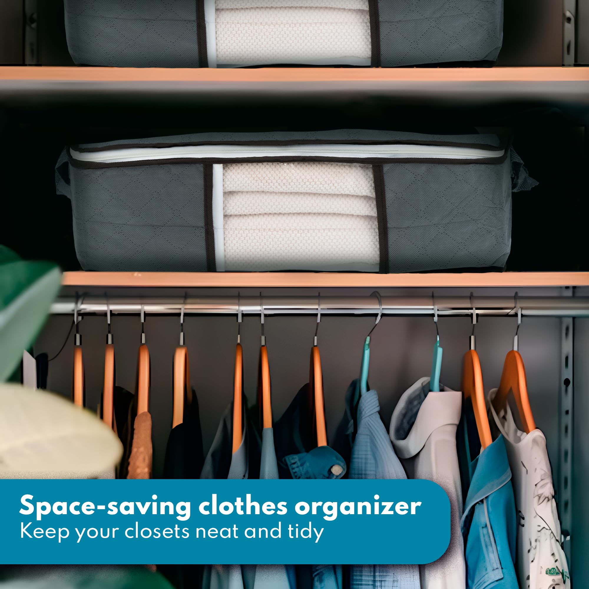 NAJHOM Sheet Organizers and Storage - 8 Pack Closet Storage Bins Extra Large Capacity Storage Bags for Clothes Waterproof Blanket Storage Bags