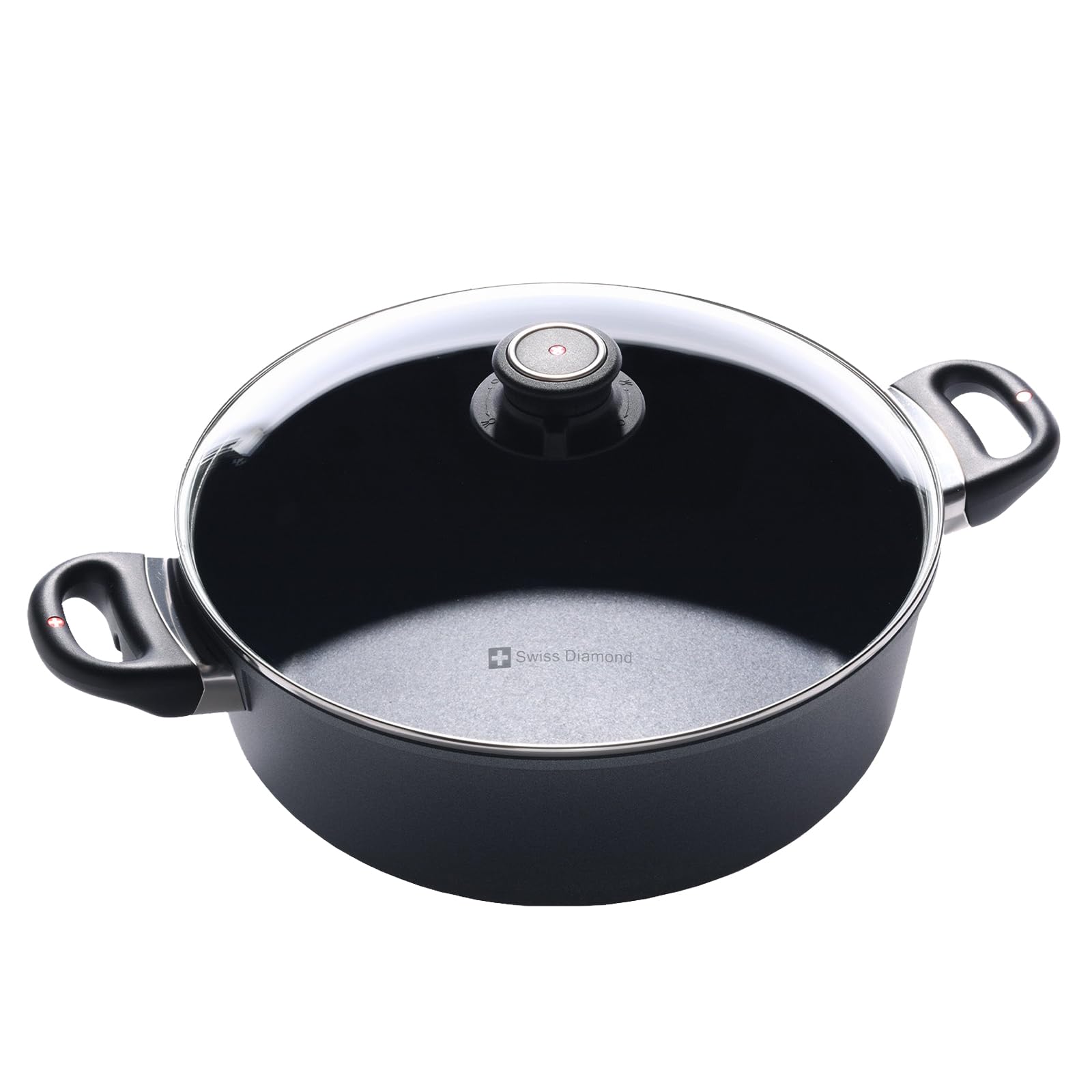 Swiss Diamond 11" (5.3 Qt) Braiser HD Nonstick Diamond Coated Aluminum Braiser, Includes Lid - Dishwasher Safe and Oven Safe Braiser, Grey