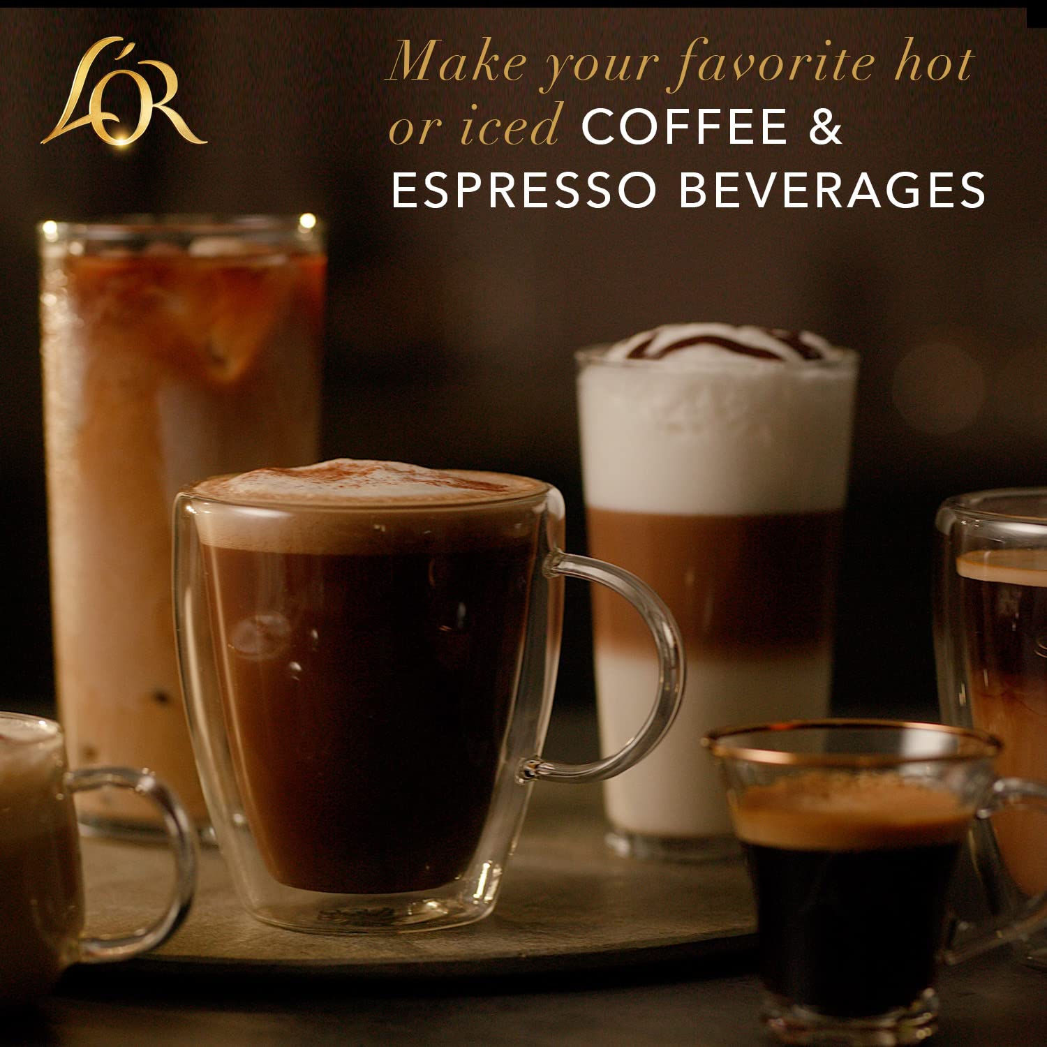 L'OR Coffee Pods, 30 Capsules DECAF Medium Roast, Single Cup Aluminum Coffee Capsules Exclusively Compatible with the L'OR BARISTA System