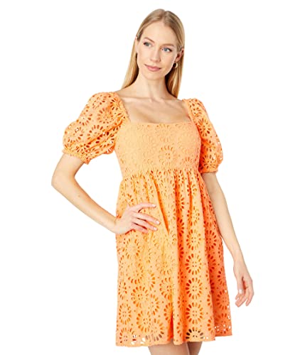 Lilly Pulitzer Kay Dress Cantaloupe Oversized Pinwheel Eyelet 8