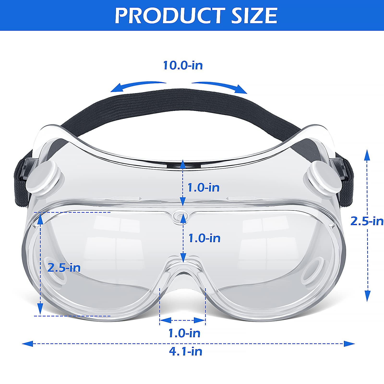 OXG 6 Pack Anti-Fog Safety Glasses Over Eyeglasses,Protective Safety Goggles ANSI Z87.1 Lab Goggles Men Women