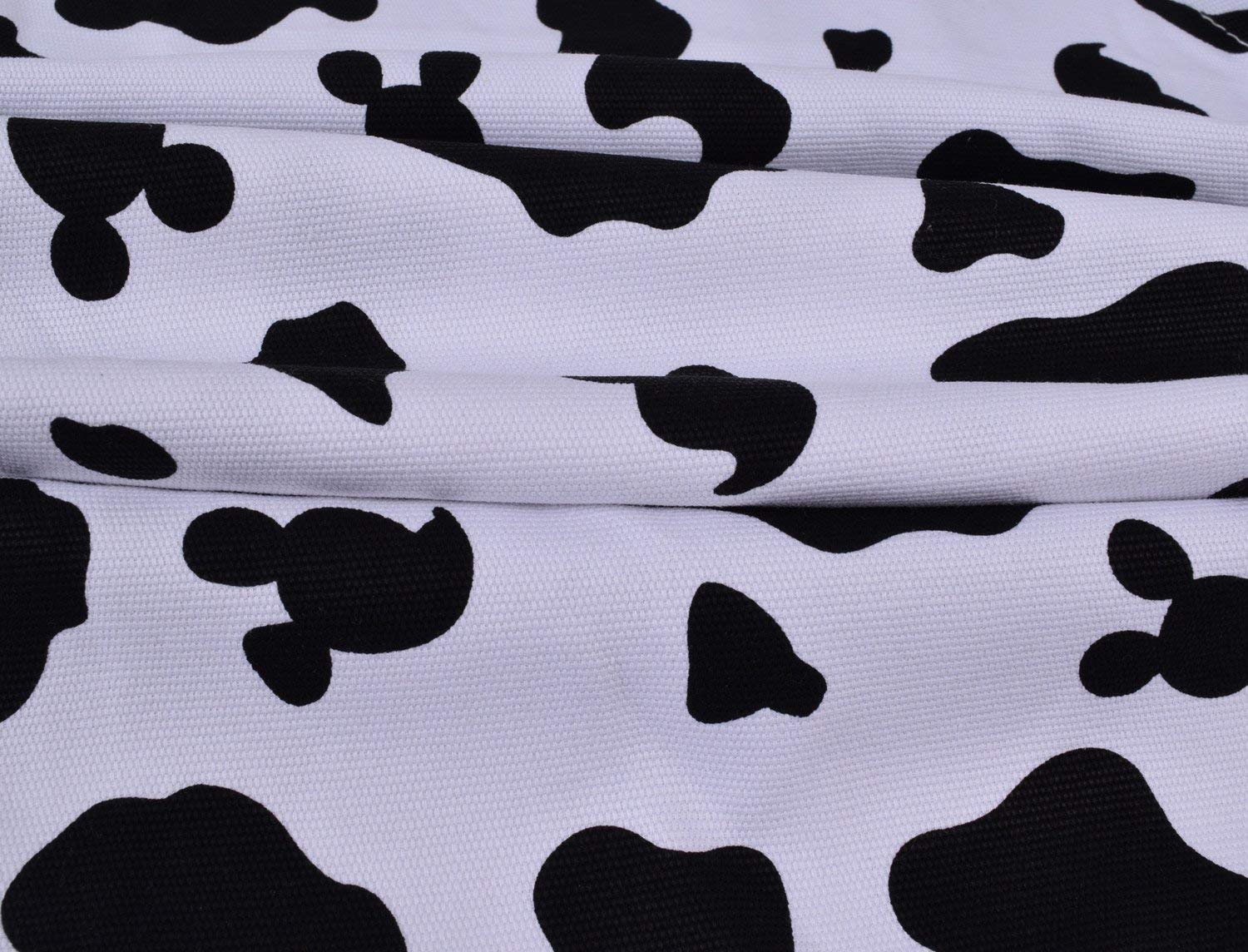 Love Potato Cute Women Girls Cooking Kitchen Apron with Pockets Black White Cow Print Bib Apron Gift, White