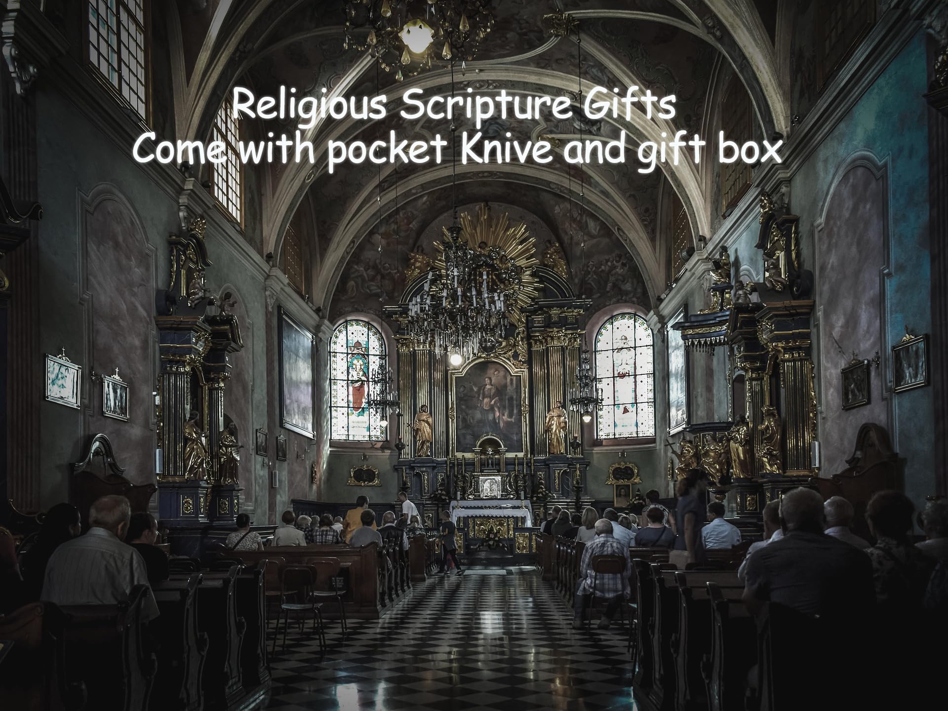 MRSLYFQH Scripture Grace Gifts Jesus Christ Religious Pocket Knive for Mens,Bible Verse Catholic Confirmation & Baptism Holy Salvation Faith Gift