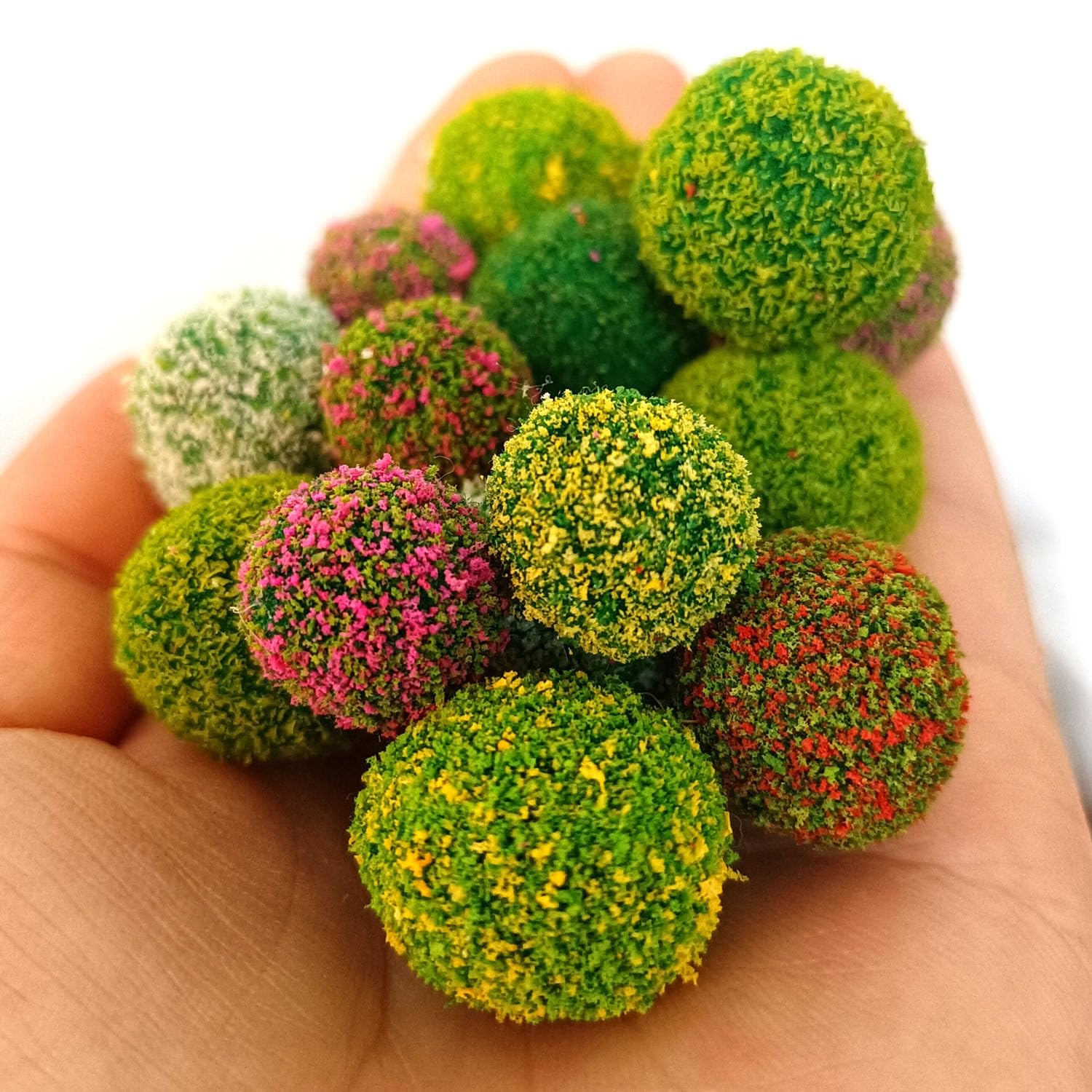 OrgMemory 120 Pcs Model Flower Trees, Model Scenery, Scenery Railroad Layout Scene Decoration Architecture Model Landscape Layout Cluster Flower Vegetation Mini Model Trees Flower