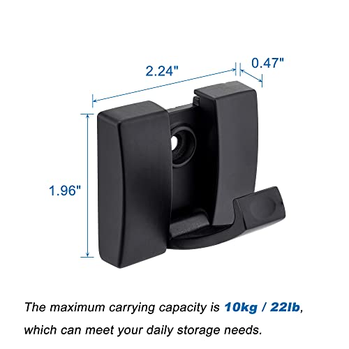 Mornajina 2 Packs Black Folding Hideaway Coat Hooks, Heavy Duty Wall Hooks, Retractable Hooks for Hanging Coat, Wall Mount Hook for Home, Office, Restaurant