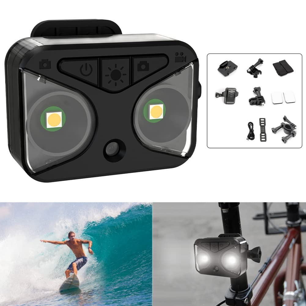 KVSERT Bicycle Rearview Camcorder Camera Waterproof Action Video Camera LED HD720P for Motorcycle Helmet Cameras