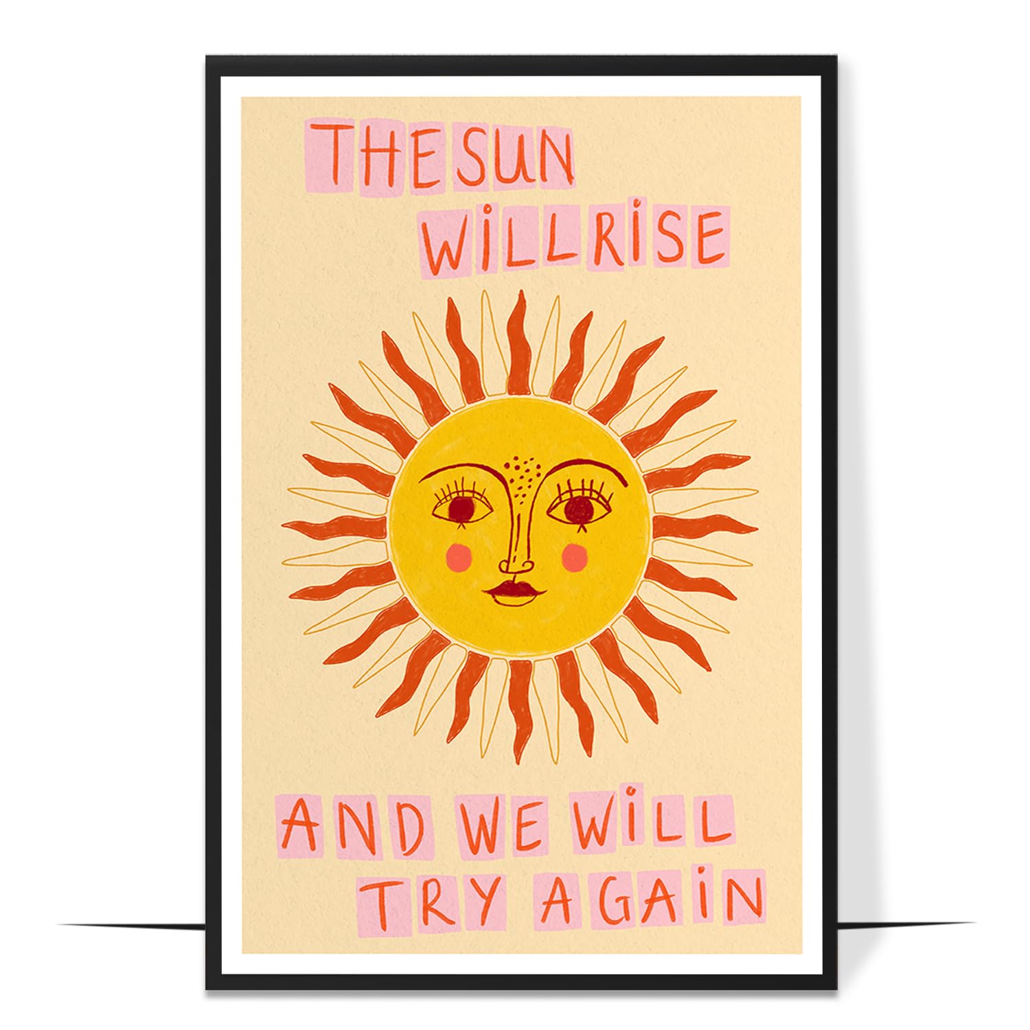 LOLUIS Inspirational Wall Art Mental Health Positive Quote, Therapist Social Worker Office Decor, The Sun Will Rise Poster, UNFRAMED (11x17 Inch)