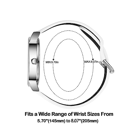 RioFoior Nurse Watch for Nurse,Nursing Student,Medical Professionals,Doctors,with Variety Colors,Second Hand and 24 Hour,Easy to Read Waterproof Watch(White-Black)
