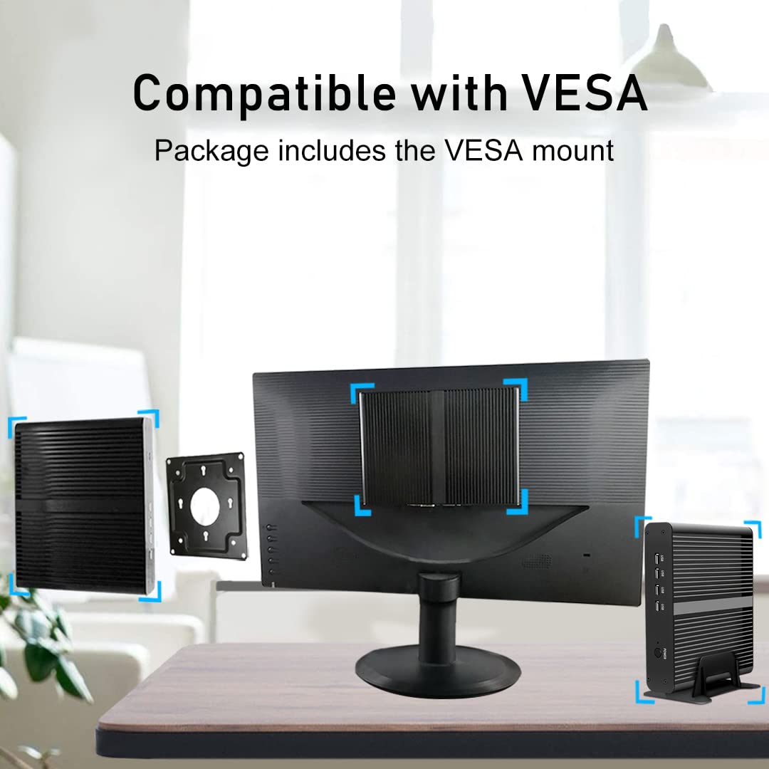 MSECORE Fanless Mini PC, Desktop Computer with Core i7-1165G7, 32G DDR4 RAM, 1T NVME SSD, HDMI 2.0b DisplayPort 1.4, Metal Case, Support 4K Dual Display, Gigabit Wireless Network, VESA, Windows 11 Pro