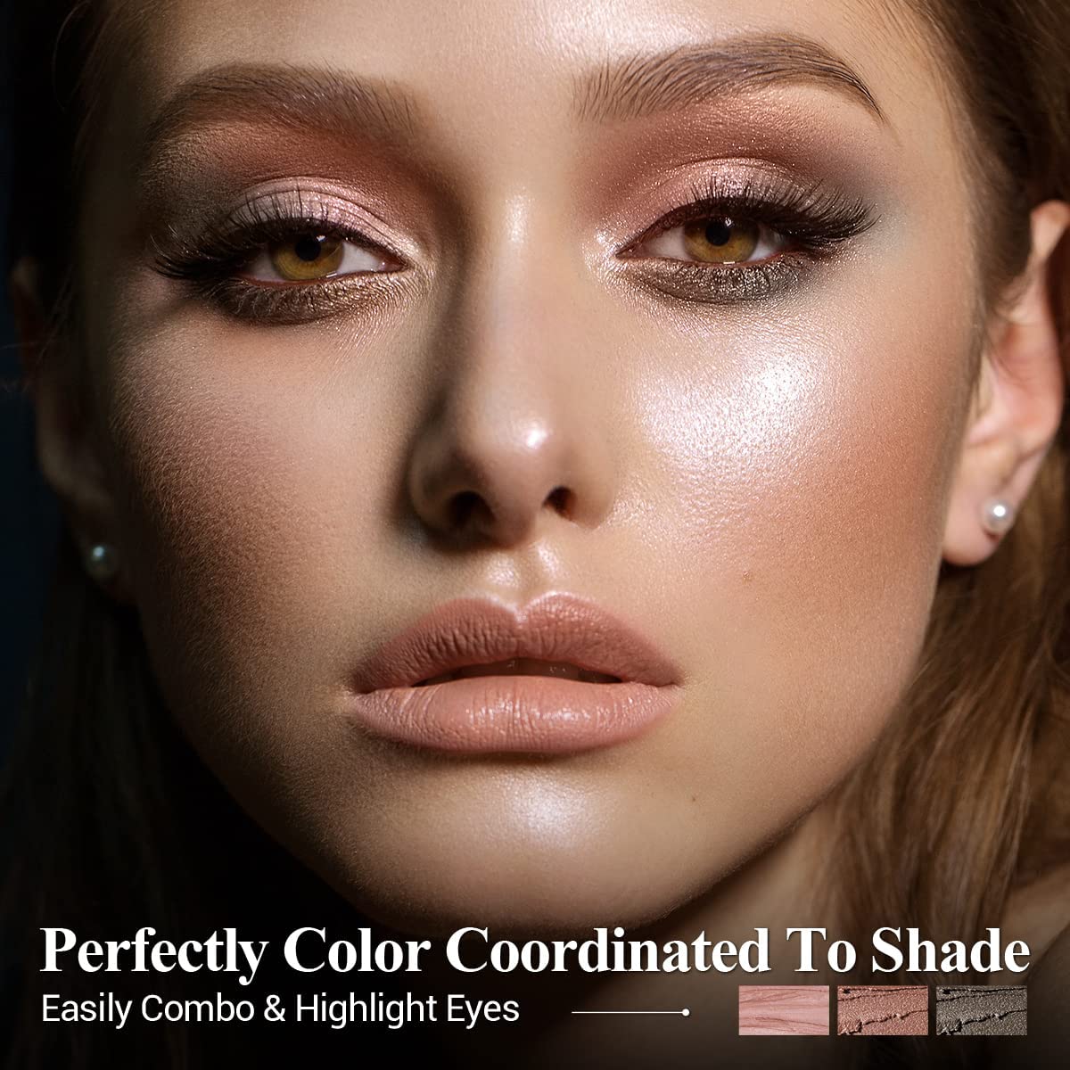 LUXAZA 6PCS Pink Brown Eyeshadow Stick Makeup Set, Metallic Matte Shimmer Cream Eye Shadow Pencil Crayon, Eye Brightener Highlighter Eyeliner Crayon Make up Set
