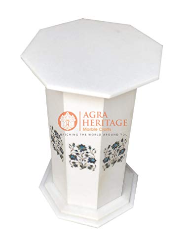 Marble Dining Center Table Top With Stand Pauashell Turquoise Inlay Garden Home Decor