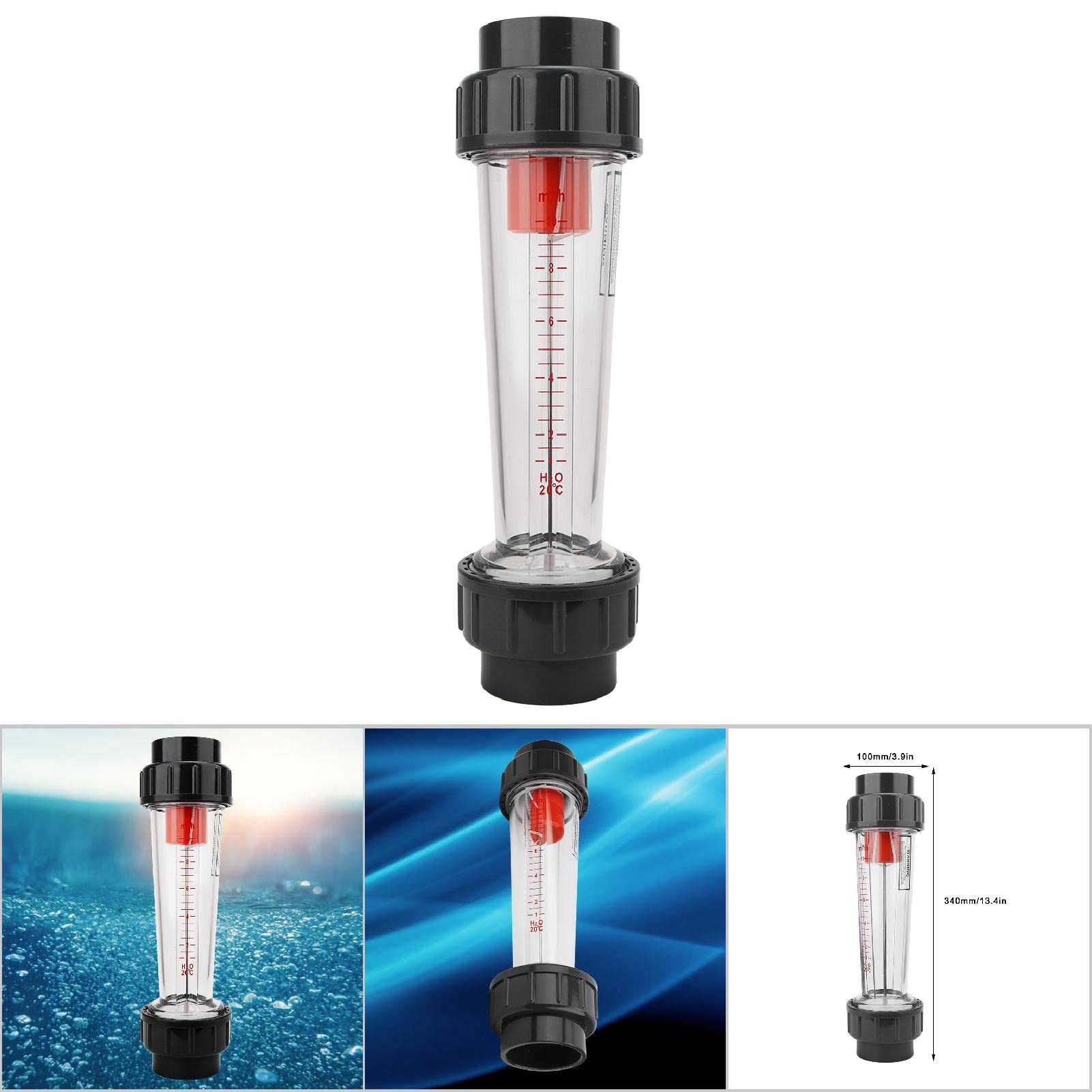 LZS-50(D)Liquid Flowing Rate Gauge 1-10 Tube Type Flowmeter 63mm/2.5in Liquid Flowing Meters Plastic Flat Interface Hydraulic Valve Fittings