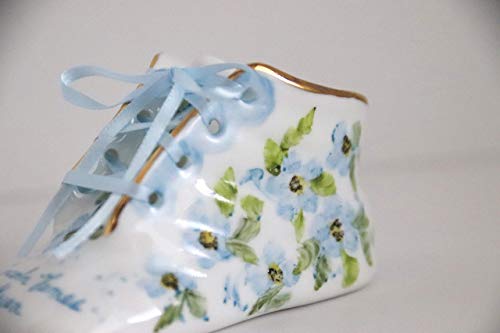 Porcelain Baby Shoe - Baptism or Christening - 100% Hand Painted Ceramic Baby Shoe Keepsake- Baby Dedication