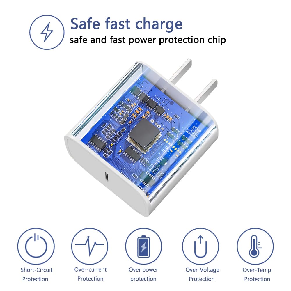 for hone14 13 12 11 Fast Charger Certified 20W PD USB C Wall Charger Block with Extra Long 6TF Type C to ightning Cable Compatible for Phone 14/14 Pro Max/13/13Pro Max/12/11Pro
