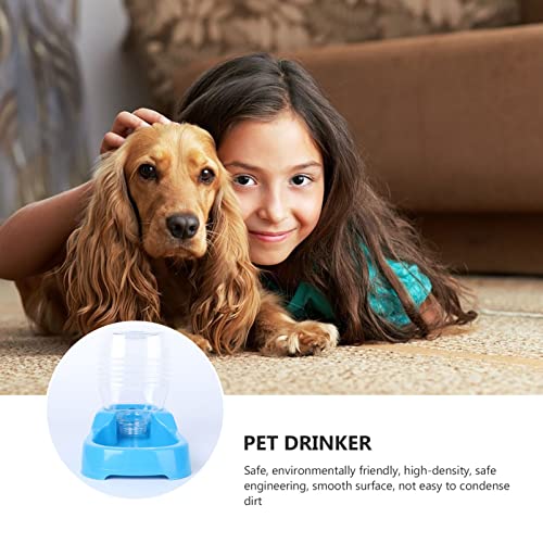 Mipcase Dog Water Feeder, Dog Water Dispenser Large, Automatic Pet Food Water Dispenser Plastic Food Feeding Bowls for Dogs Cats (Blue)