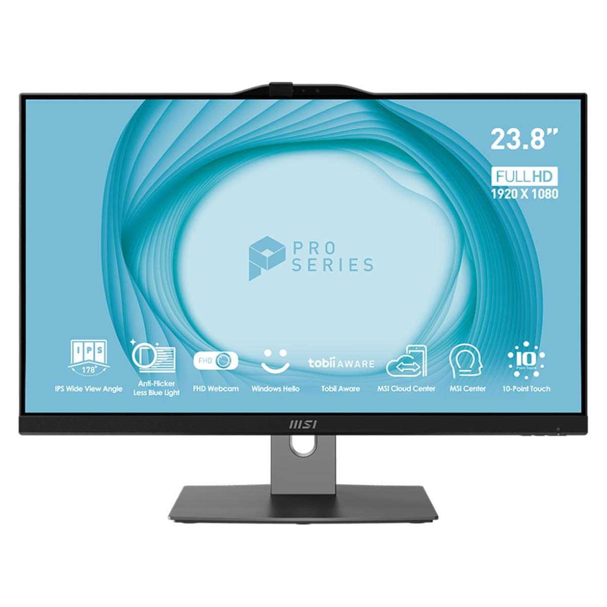 MSI PRO AIO Desktop, 23.8" FHD Touchscreen, Intel Core i7-12700, 16GB Memory, 1TB SSD, WiFi 6, BT 5.2, FHD Webcam, Black, Windows 11 PRO (12M-007US)