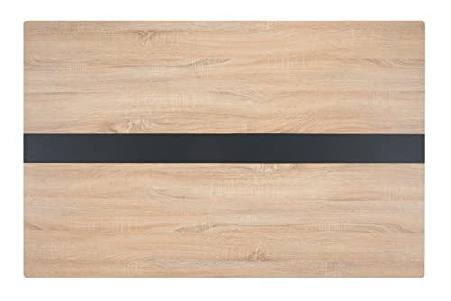SAFAVIEH Home Collection Alarick Mid-Century Modern Natural/Black Hairpin Leg Dining Table