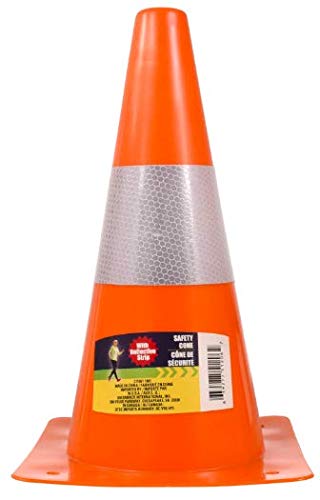 Orange Safety Cones - Hazard Cones (4Pc) 12" Hardware Plastic Safety Cone with Reflective Strip Collar - Great for Kids Play - Physical Distancing Barriers